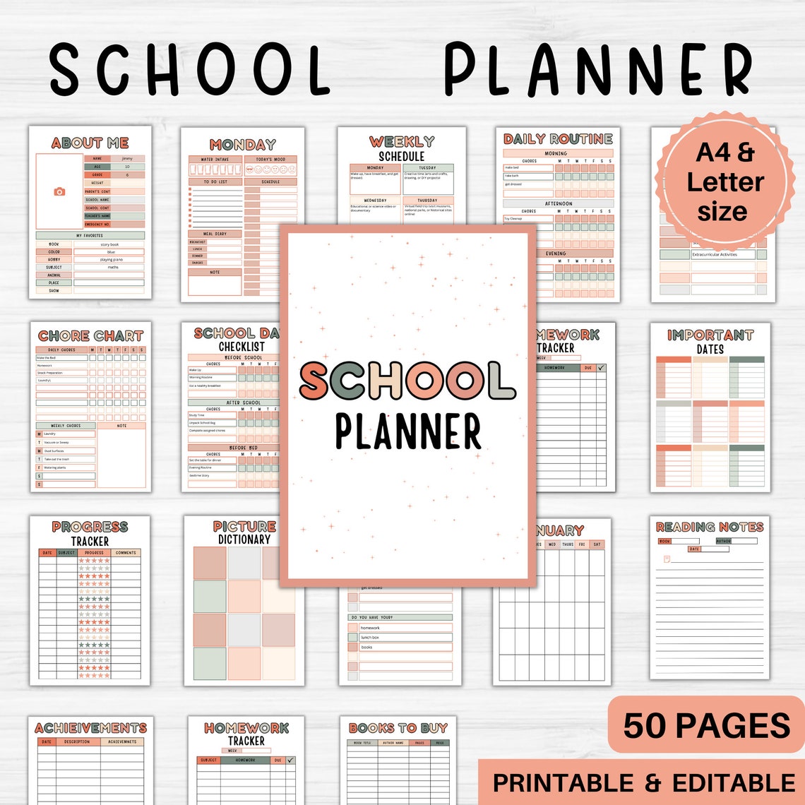 Back to School Printable Planner Home School Planner for Kids Kids ...