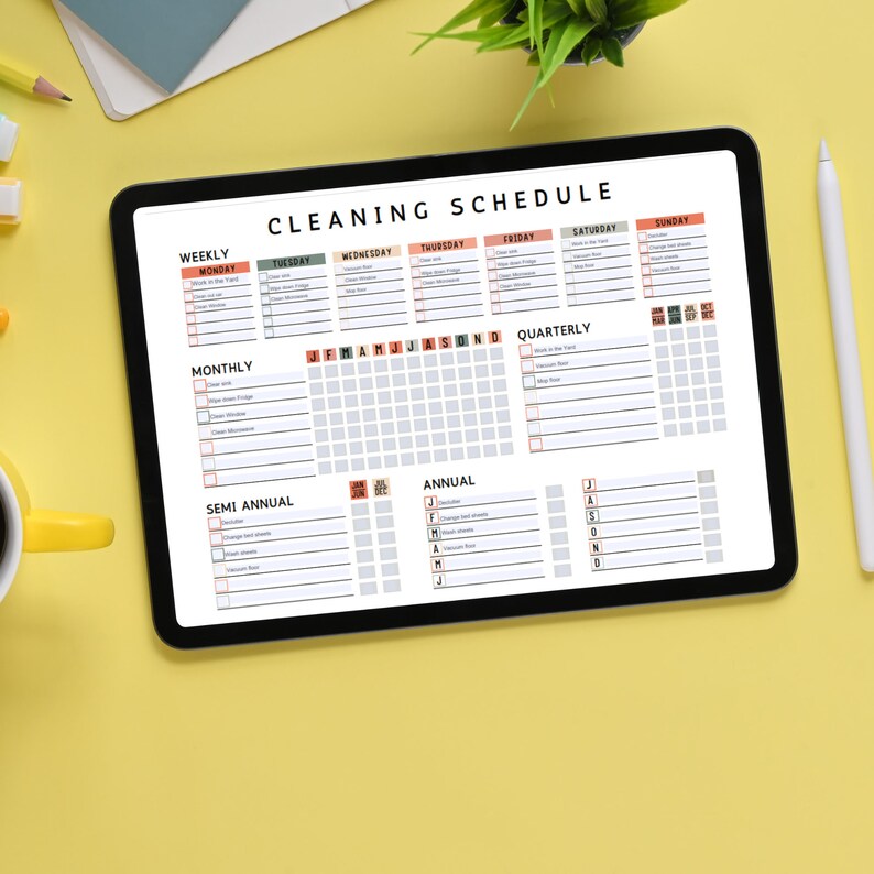 Cleaning Planner Cleaning Chore Chart Editable Cleaning Schedule ...