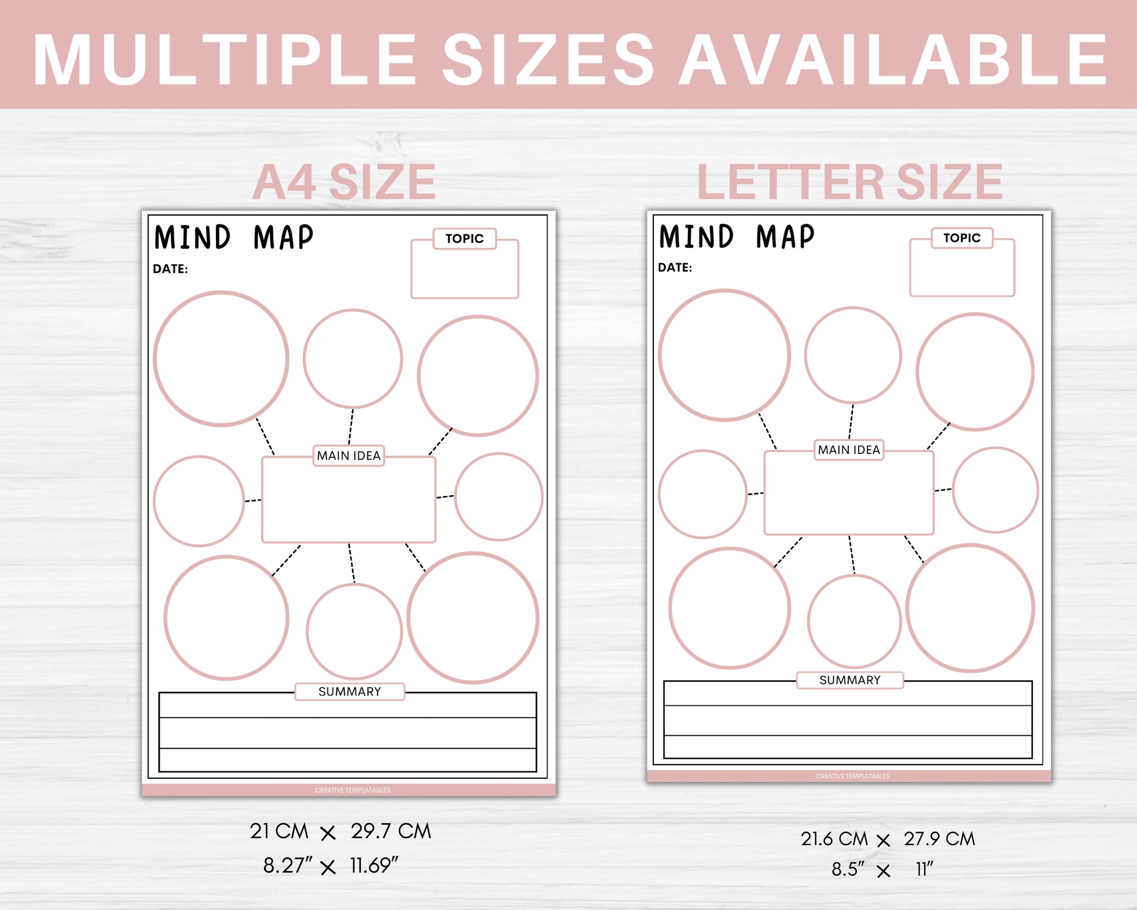 Mind Map Planner | Printable Mind Map Template | Study Guide | Idea Map ...
