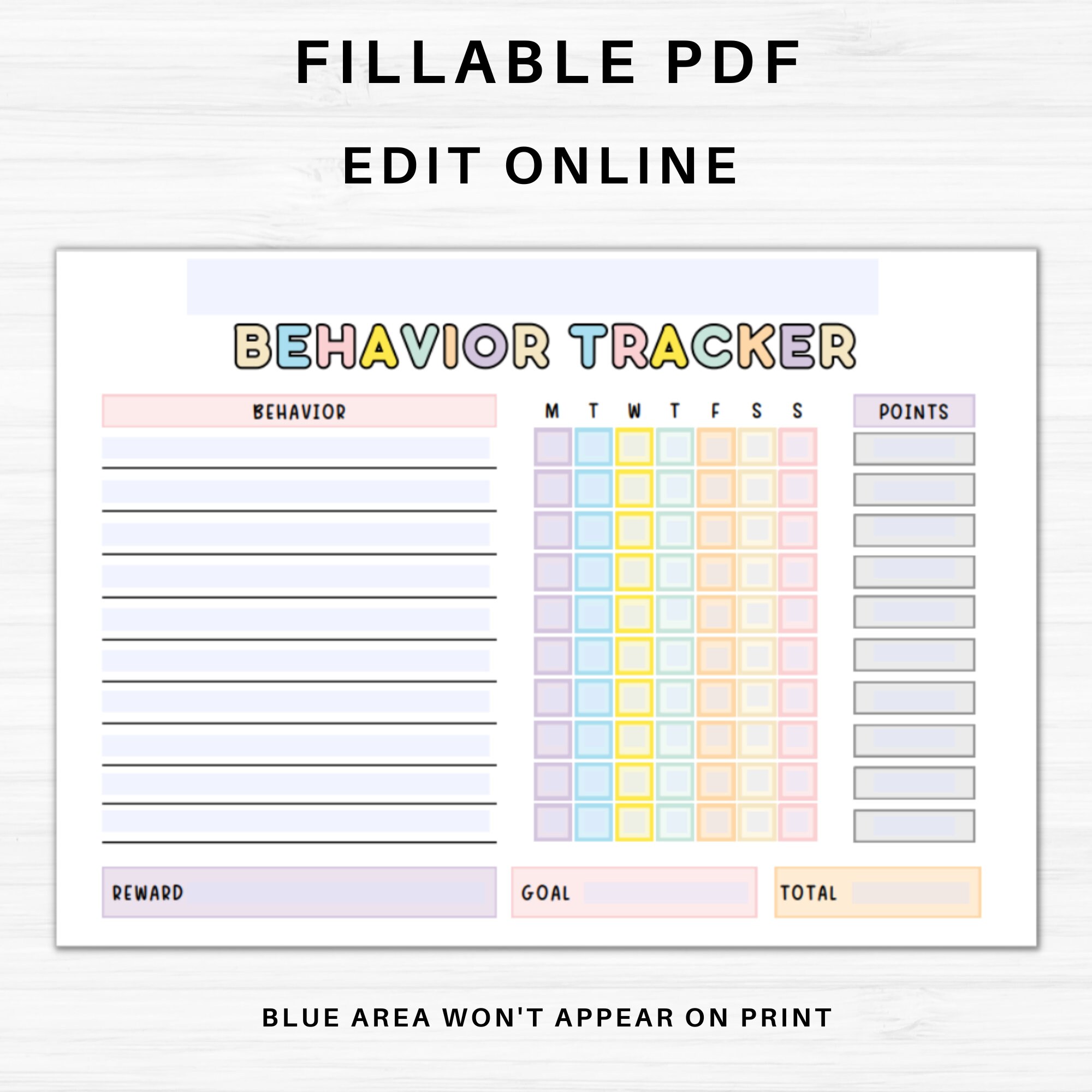 Behavior Reward Chart for Kids Good Behavior Tracking - Etsy