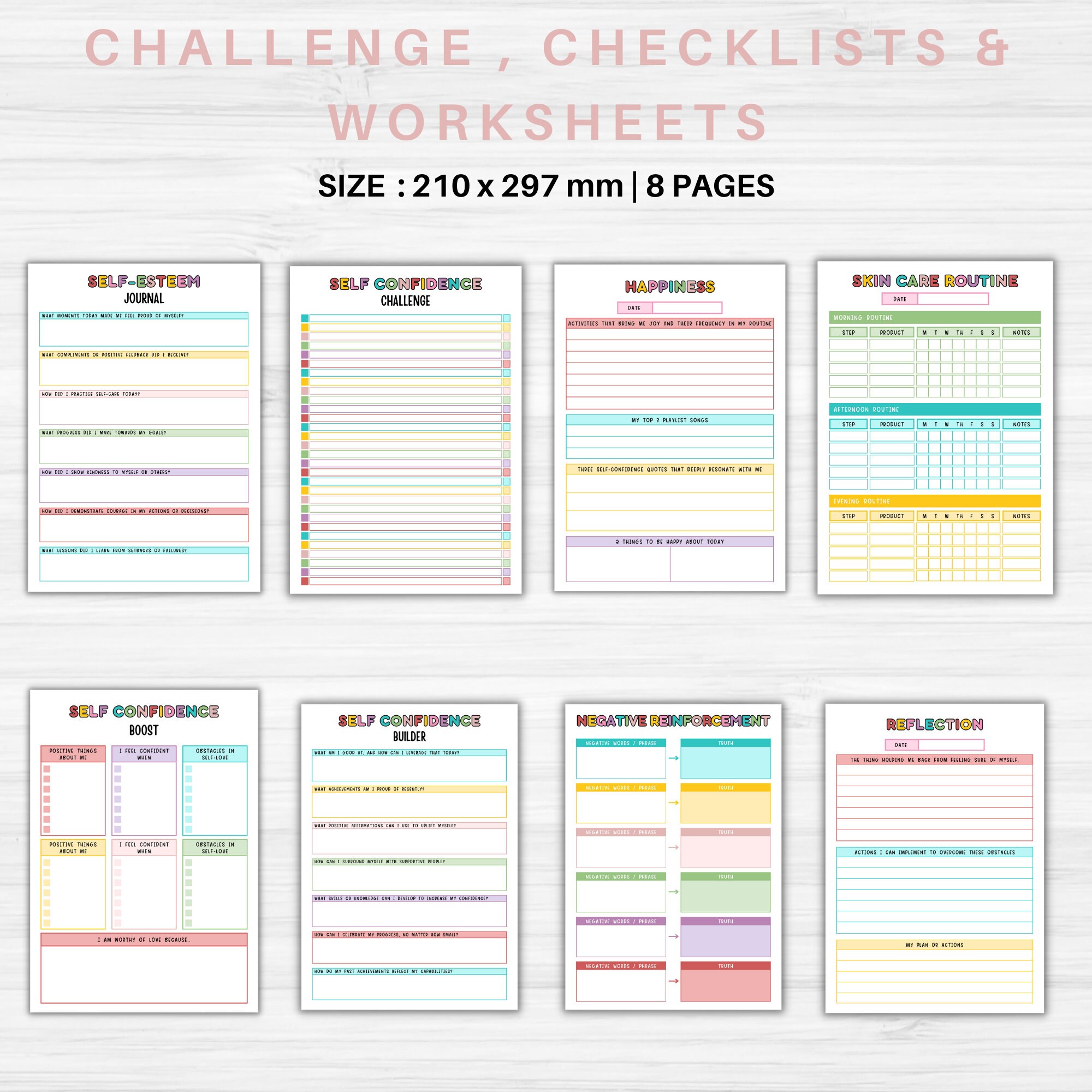 Self-esteem Journal Printable Self-confidence Planner Mental Health Log ...