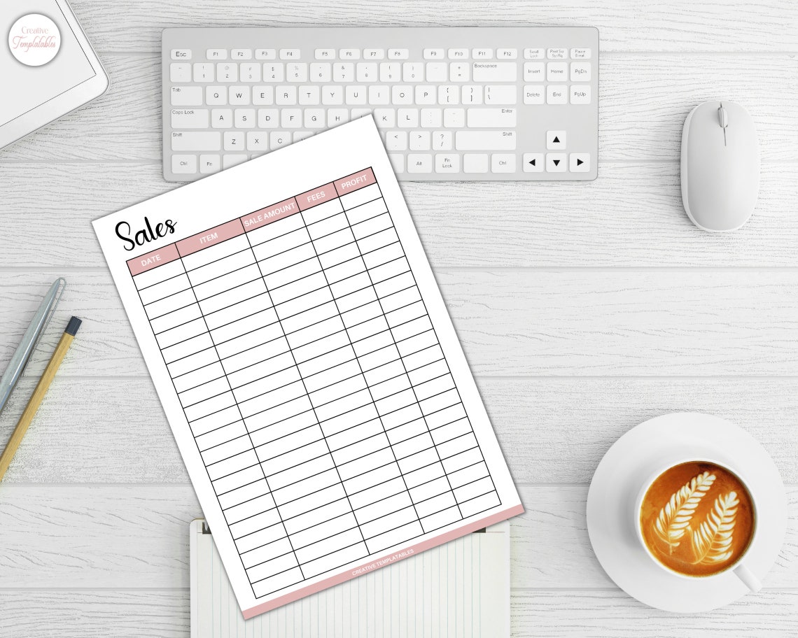 Sales Tracker Editable Expense Tracker Accounting Template Business ...