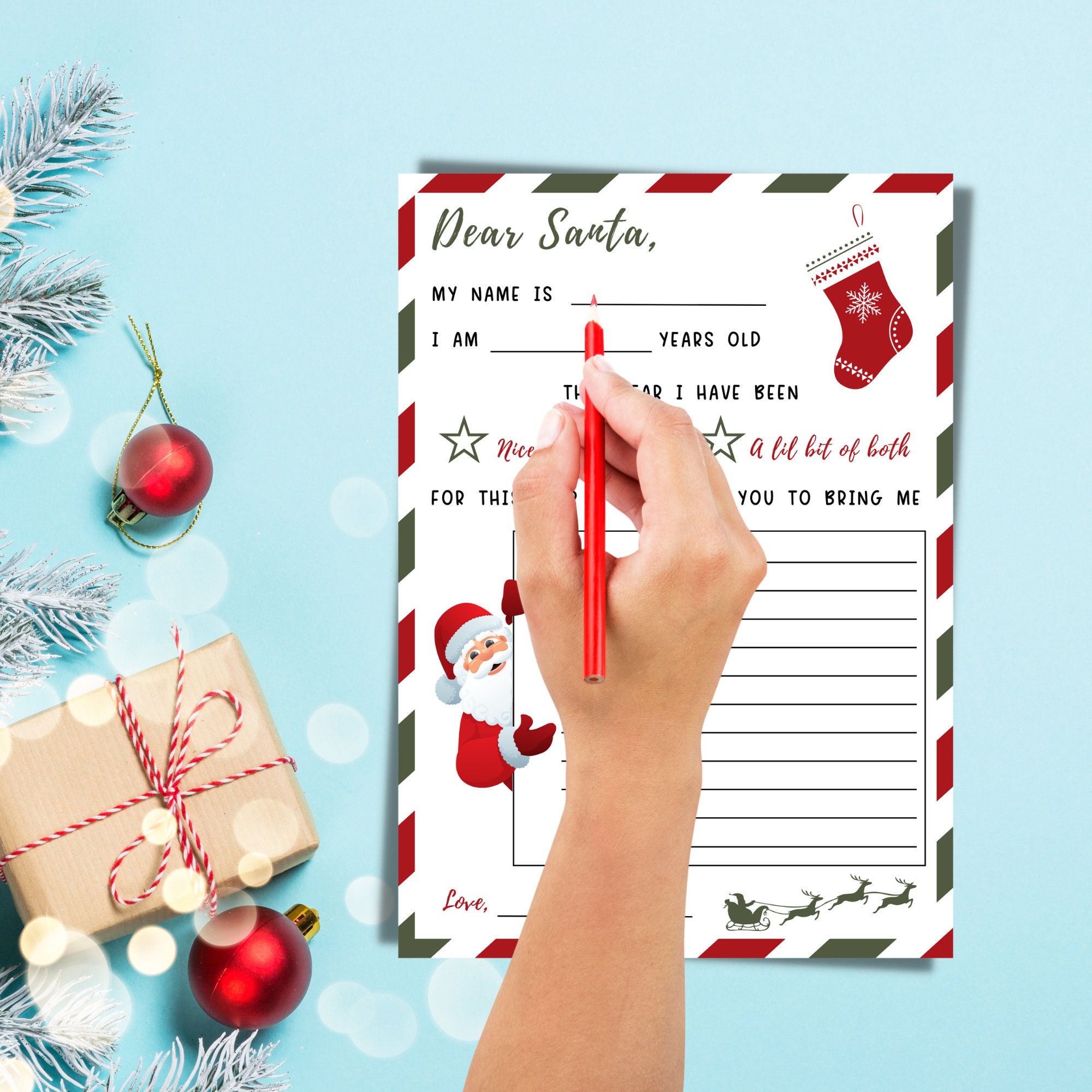 Letter to Santa Christmas Letter Dear Santa Printable Letter to Santa ...