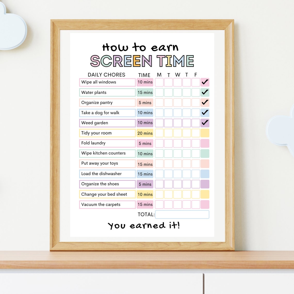 How to Earn Screen Time With Screen Bucks | Editable Allowance Chore ...