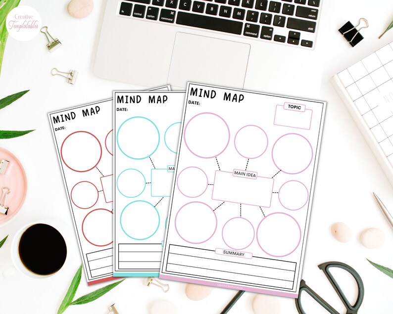 Mind Map Planner | Printable Mind Map Template | Study Guide | Idea Map ...