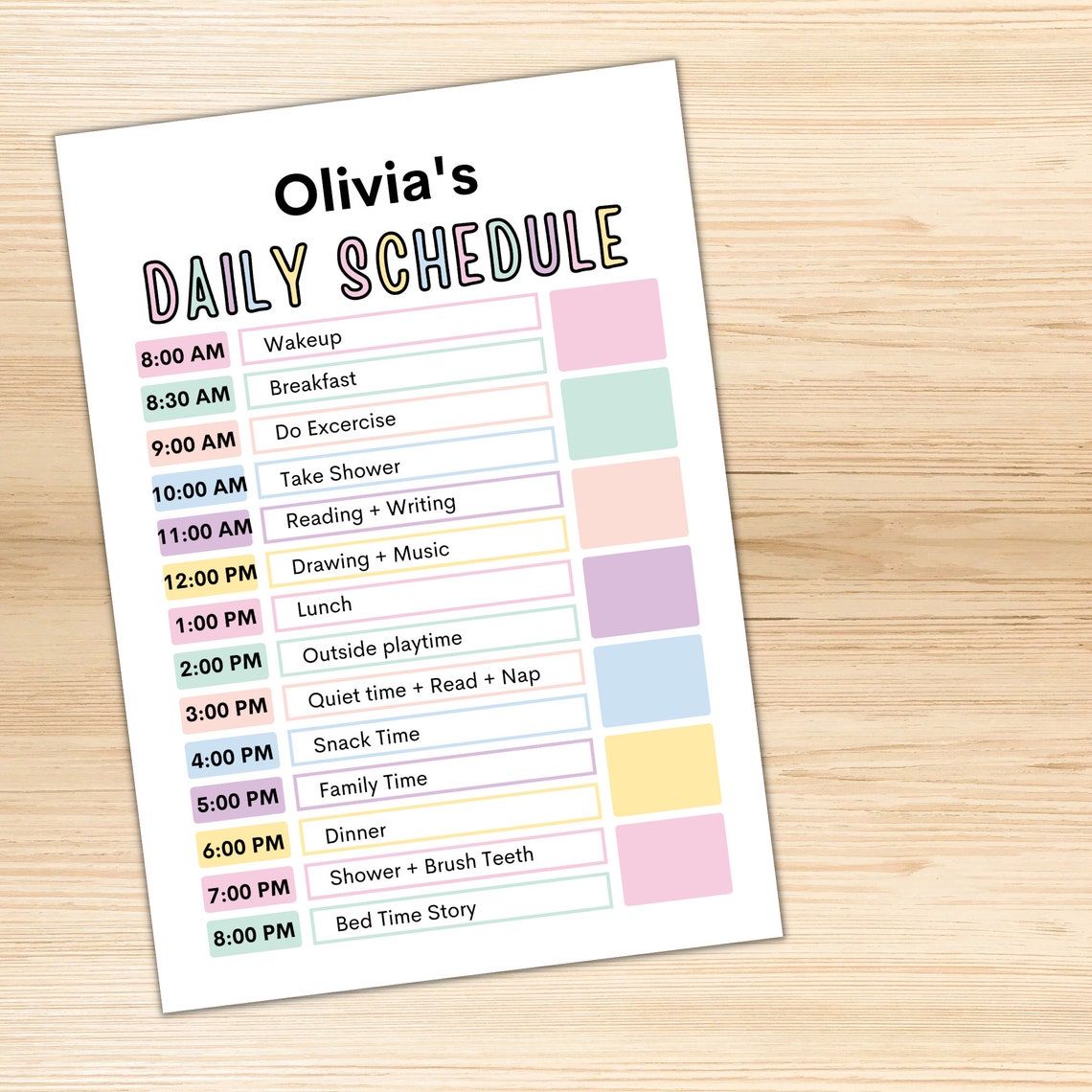 Kids Chore Chart Editable Daily Routine Responsibility Chart Kids Daily ...