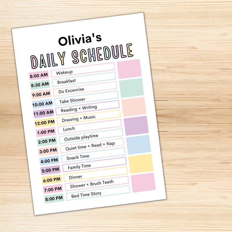 Kids Chore Chart Editable Daily Routine Responsibility Chart Kids Daily ...