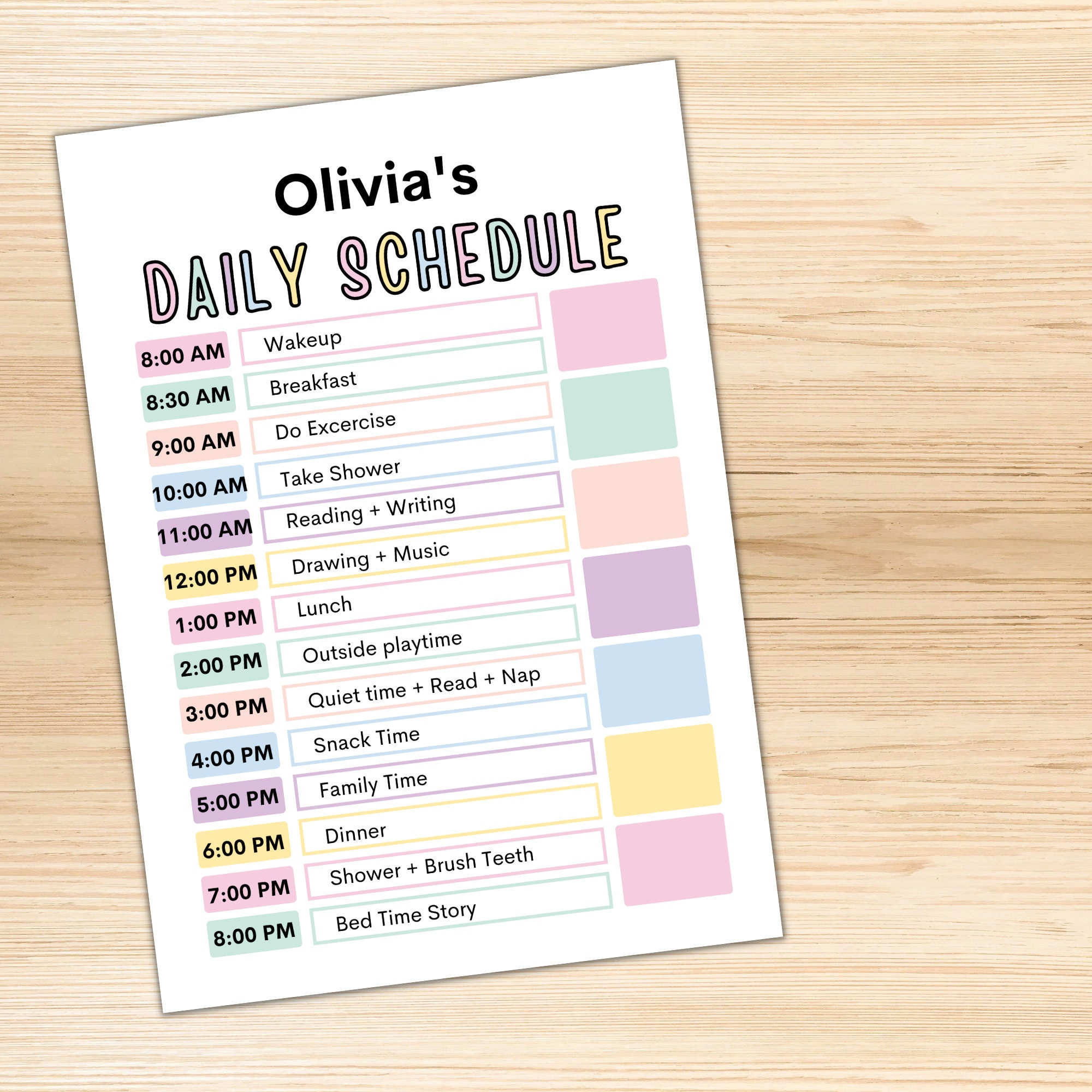 Kids Chore Chart Editable Daily Routine Responsibility Chart Kids Daily ...