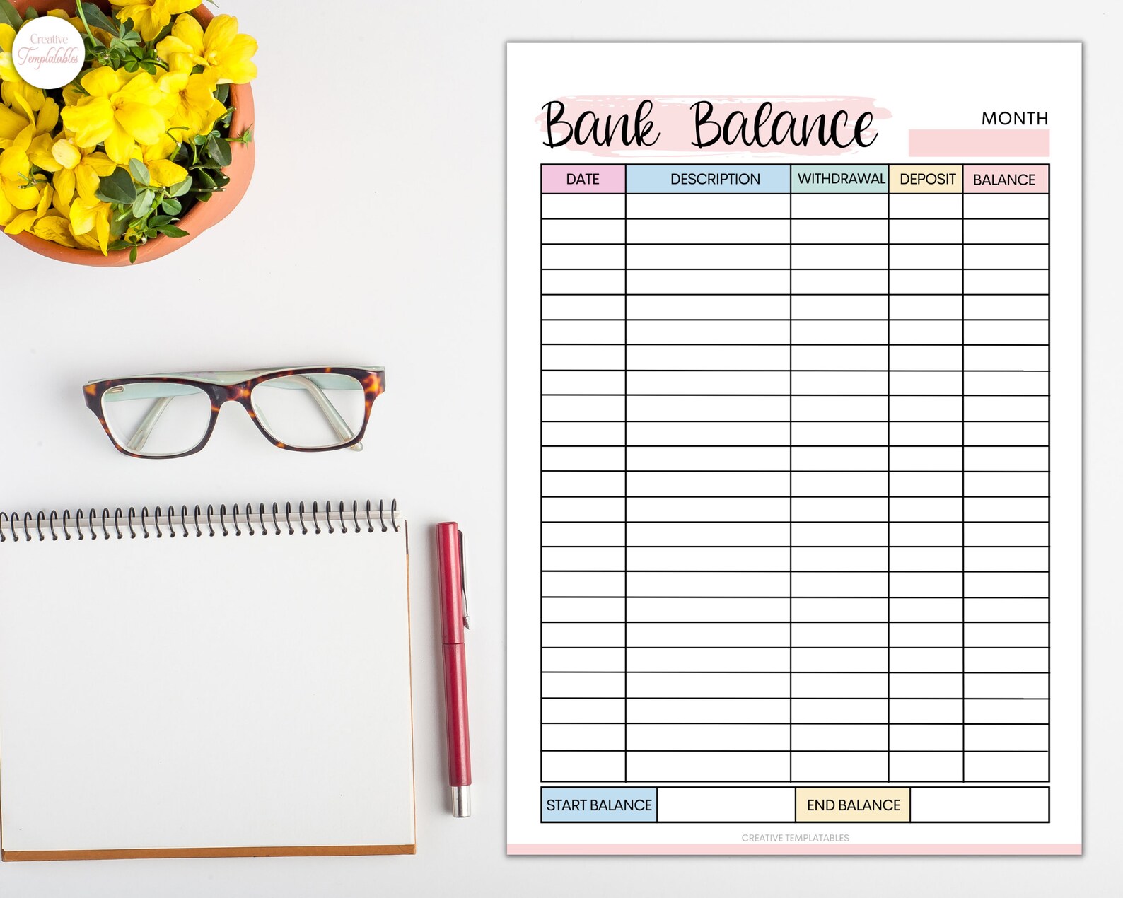 Bank Balance Tracker Finance Tracker Finance Log Saving Tracker Banking ...