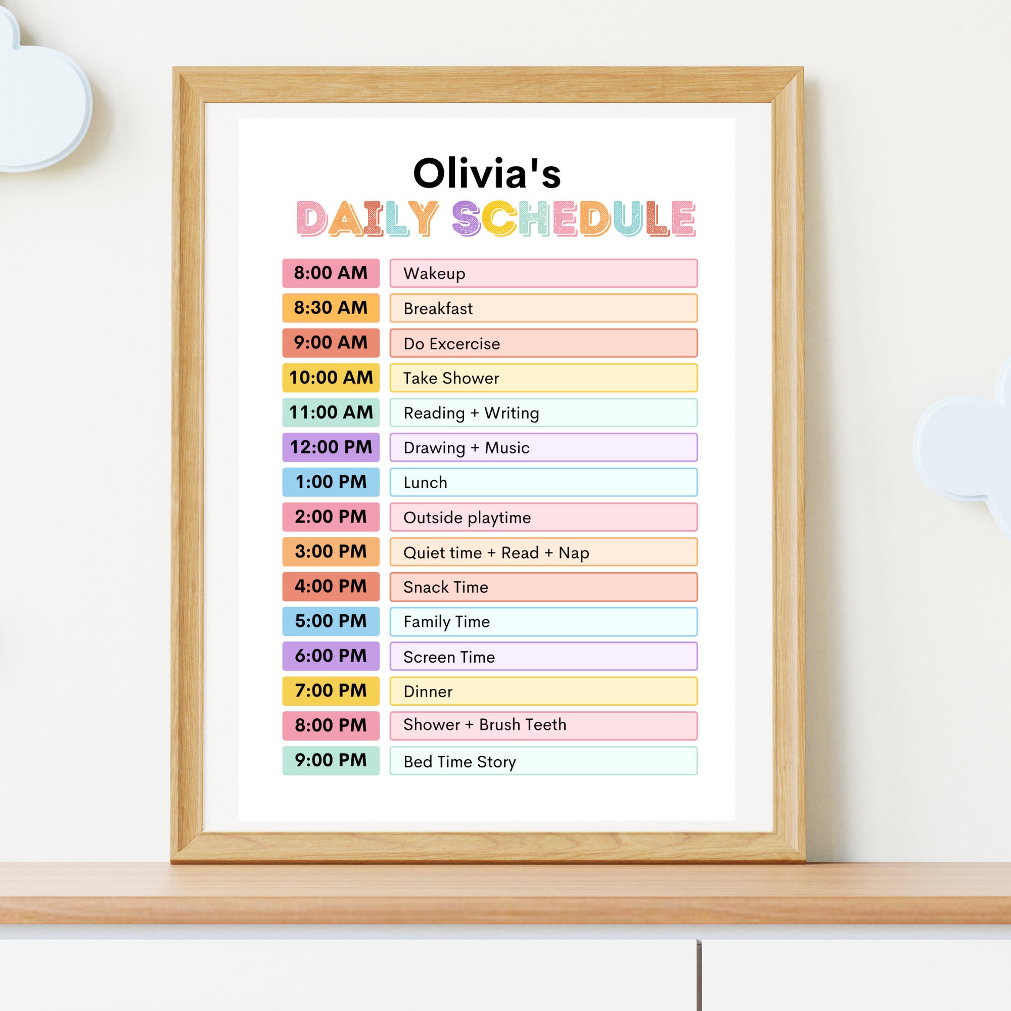 Kids Chore Chart Editable Daily Routine Responsibility Chart Kids Daily ...