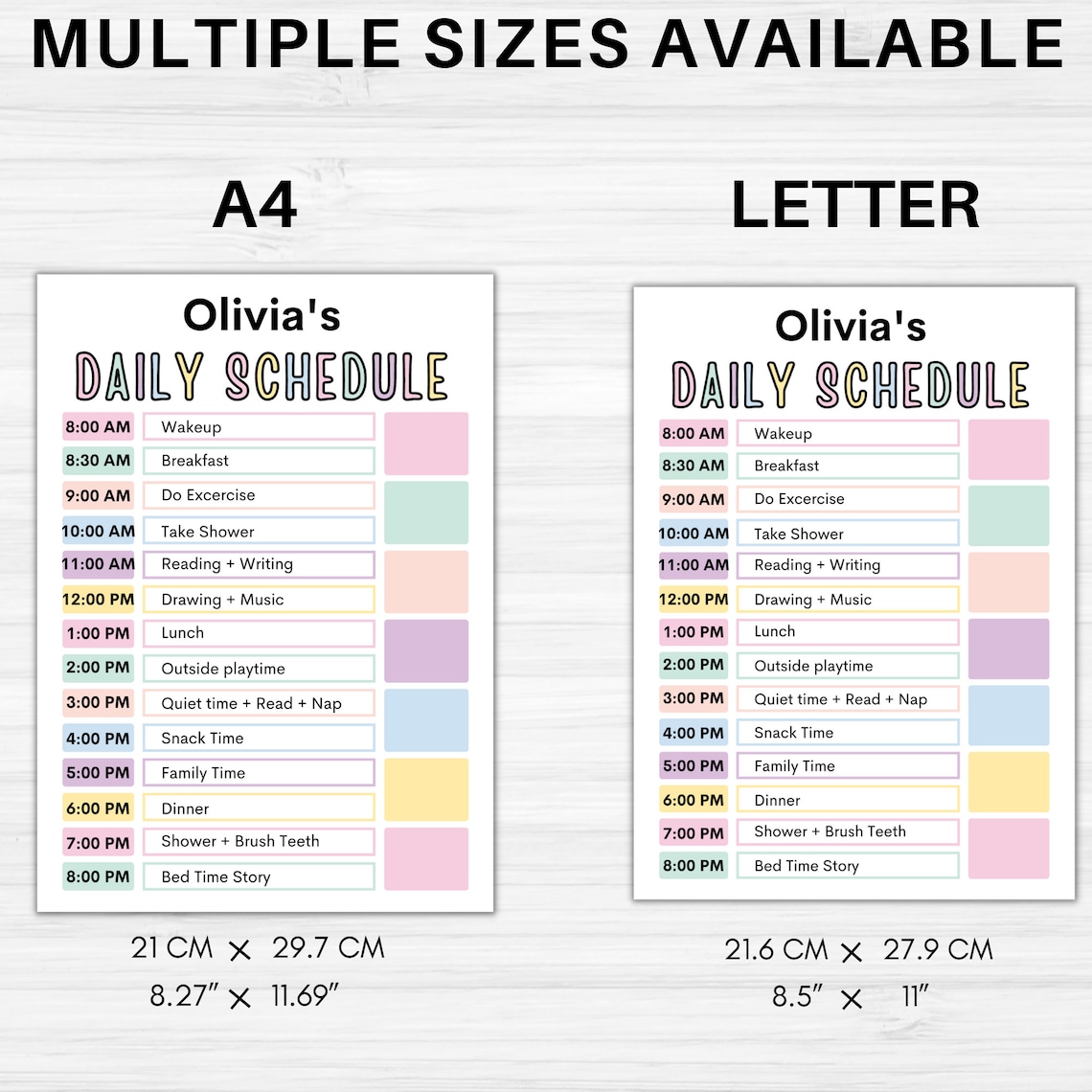 Kids Chore Chart Editable Daily Routine Responsibility Chart Kids Daily ...