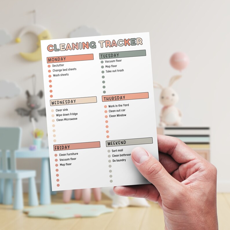 Cleaning Planner Cleaning Chore Chart Editable Cleaning - Etsy