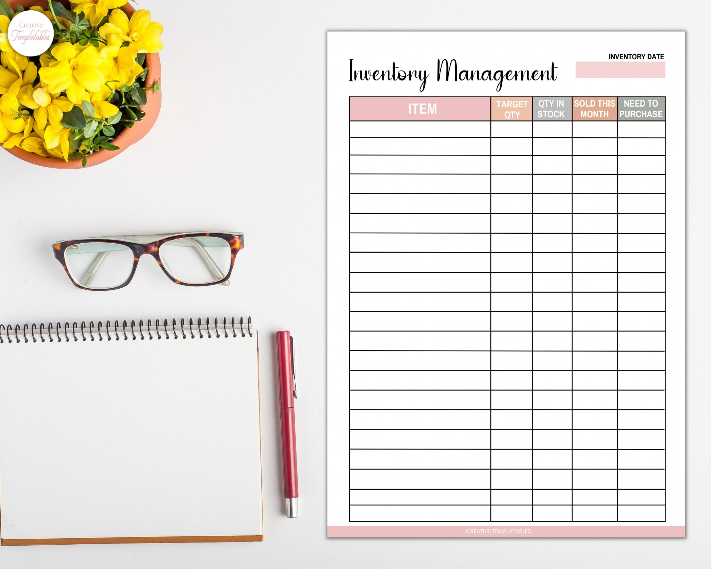 Inventory Management Planner Printable Inventory Tracker Stock Tracker ...