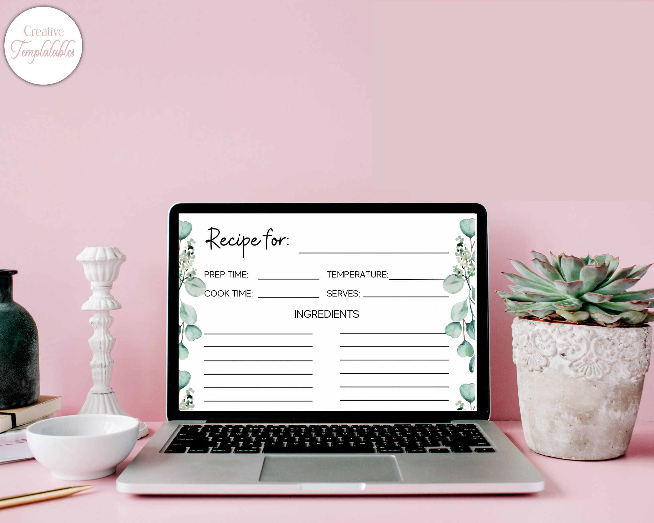 Recipe Template Editable Recipe Planner Recipe Organizer Meal Prep ...