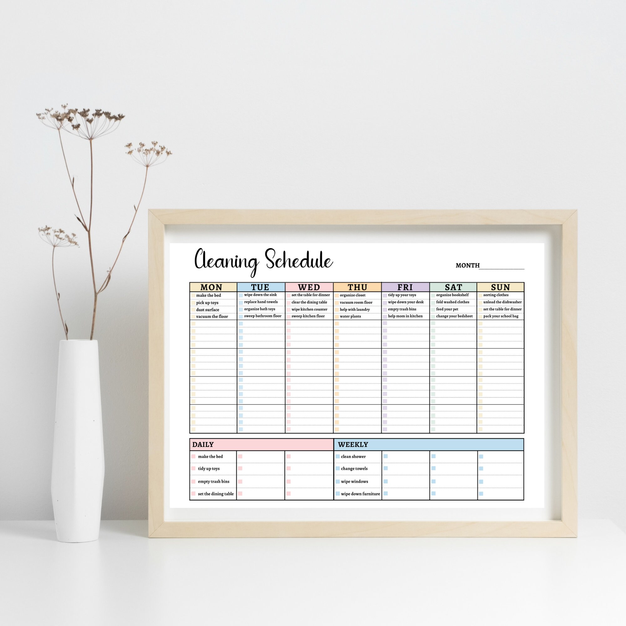 Cleaning Planner Cleaning Chore Chart Editable Cleaning - Etsy