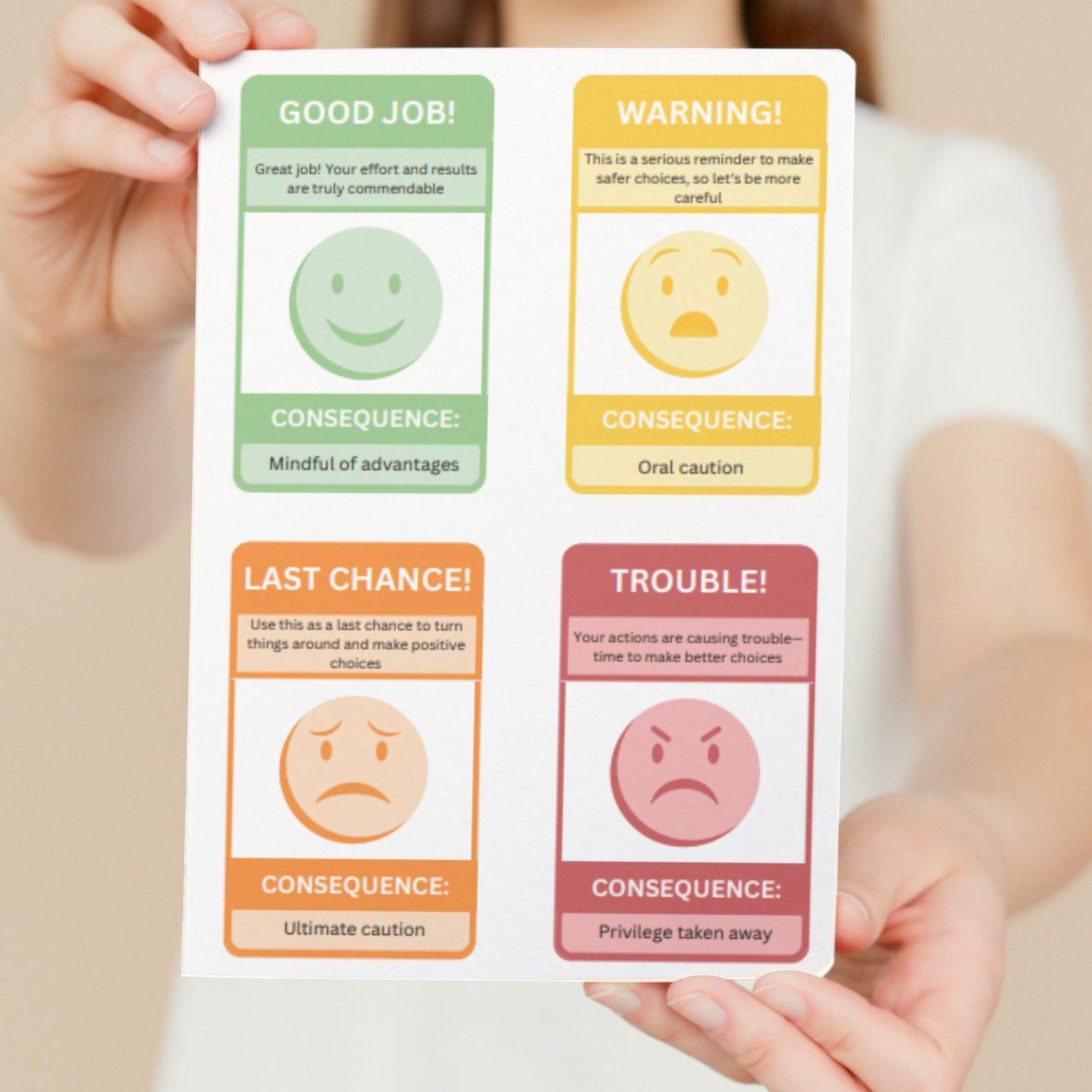 Kids Behavior Cards Editable Behavior Reward Cards Regulation Cards ...