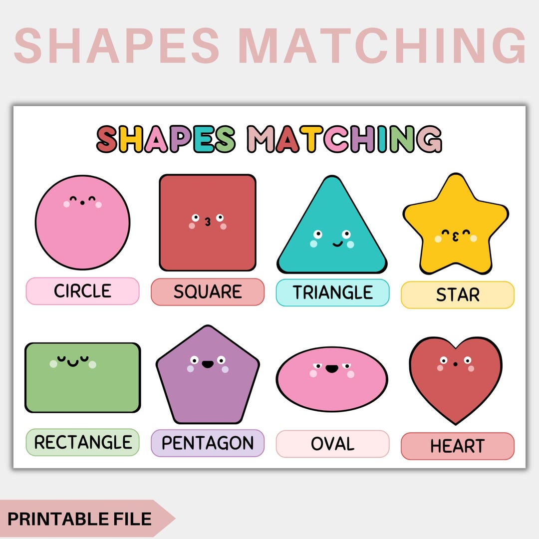 Shapes Matching Activity Printable Shapes Matching Shape Sorting Game ...