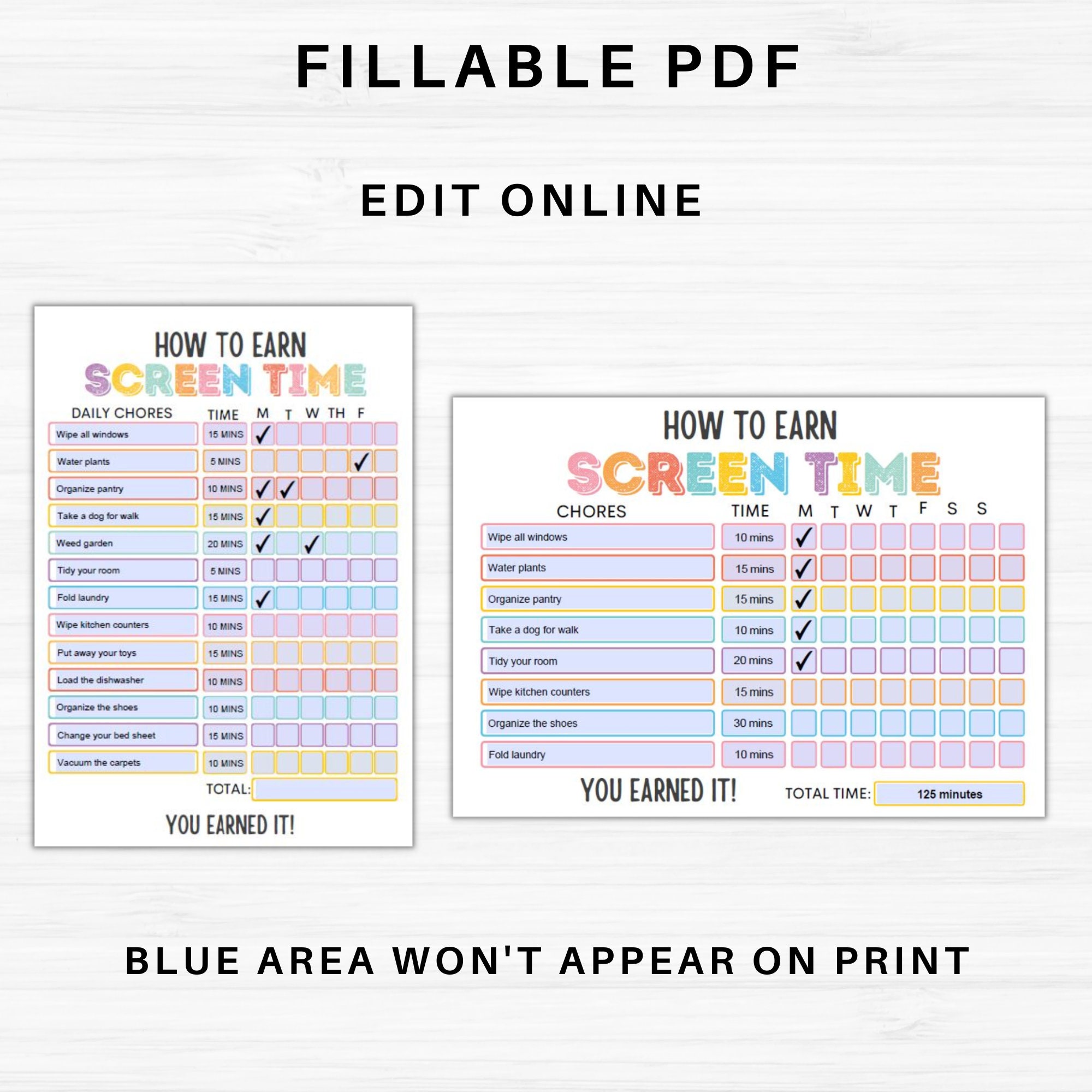 How to Earn Screen Time With Screen Bucks | Editable Allowance Chore ...