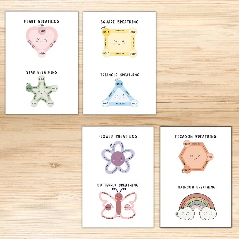 Breathing Cards Printable Exercise Activity Cards Calm Down Corner ...