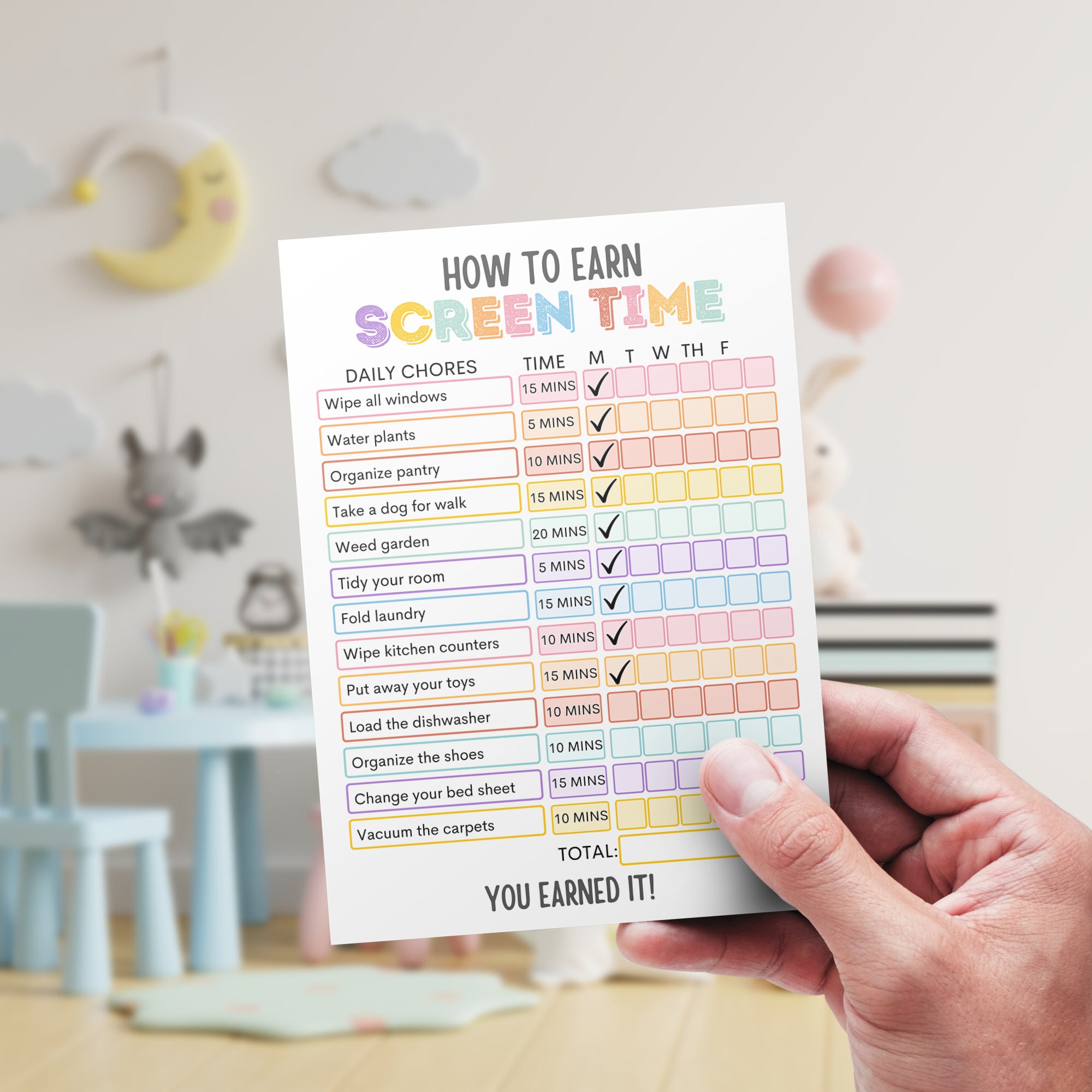 How to Earn Screen Time With Screen Bucks Editable Allowance Chore ...