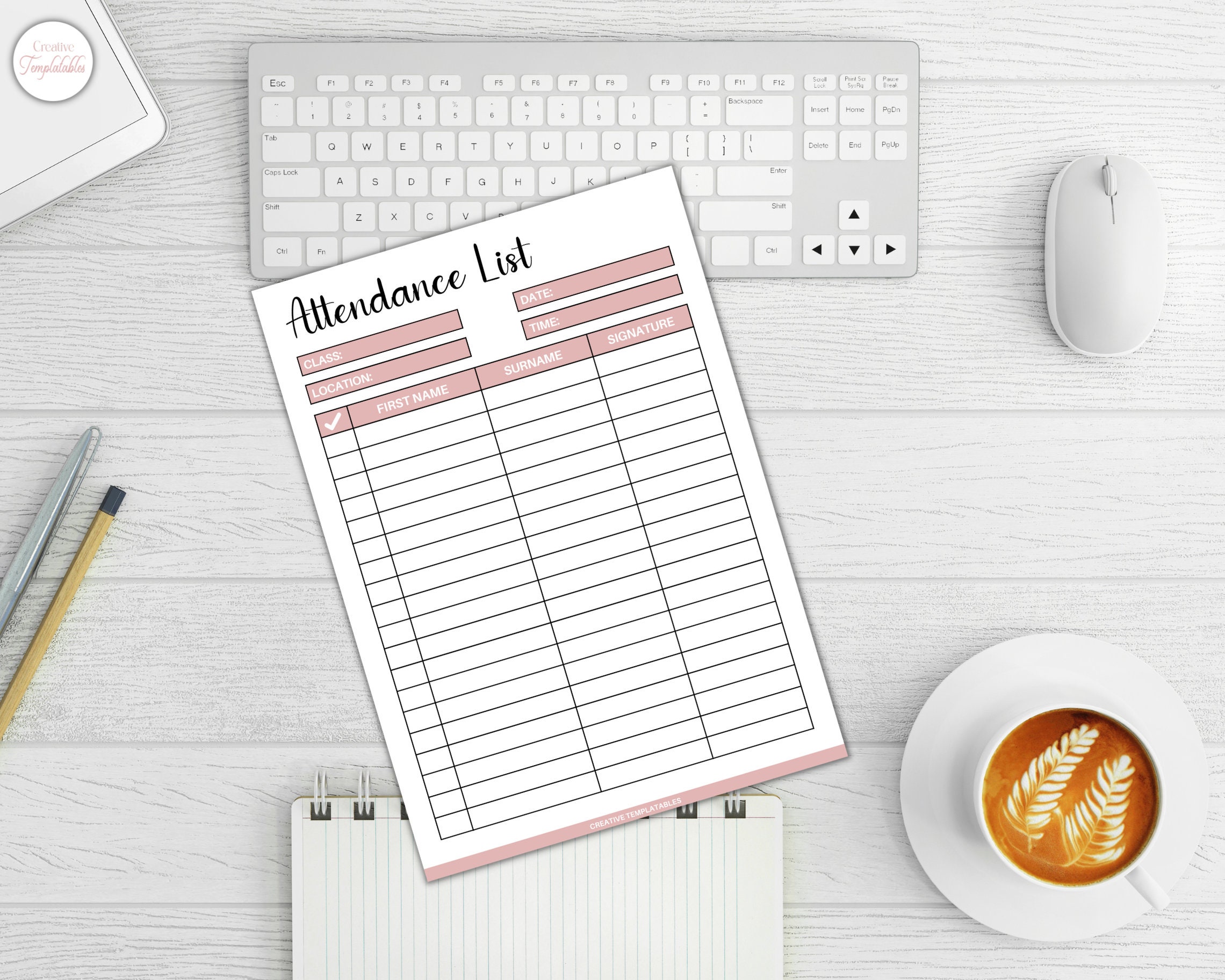 Attendance List | Editable Attendence Tracker | Attendance Management ...