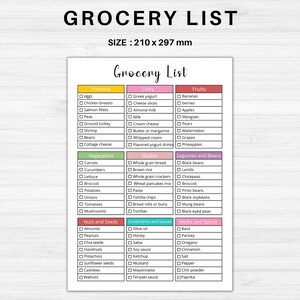 Meal Planner and Grocery List | Editable Meal Planner | 7 Days Menu ...