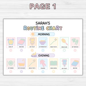 Kids Routine Chart Printable Daily Schedule for Kids Chore Chart ...