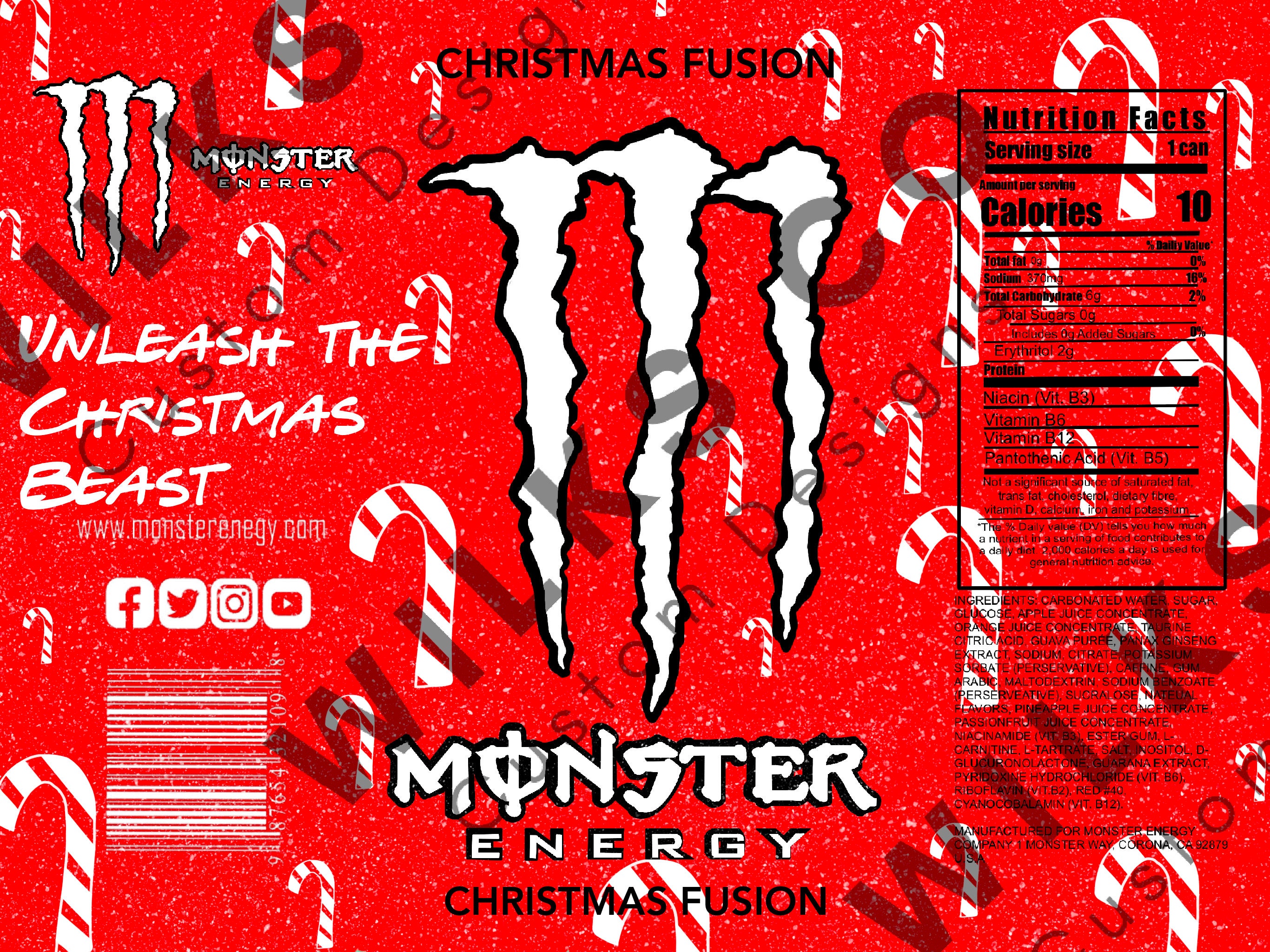 Red Monster Energy Drink Wallpaper