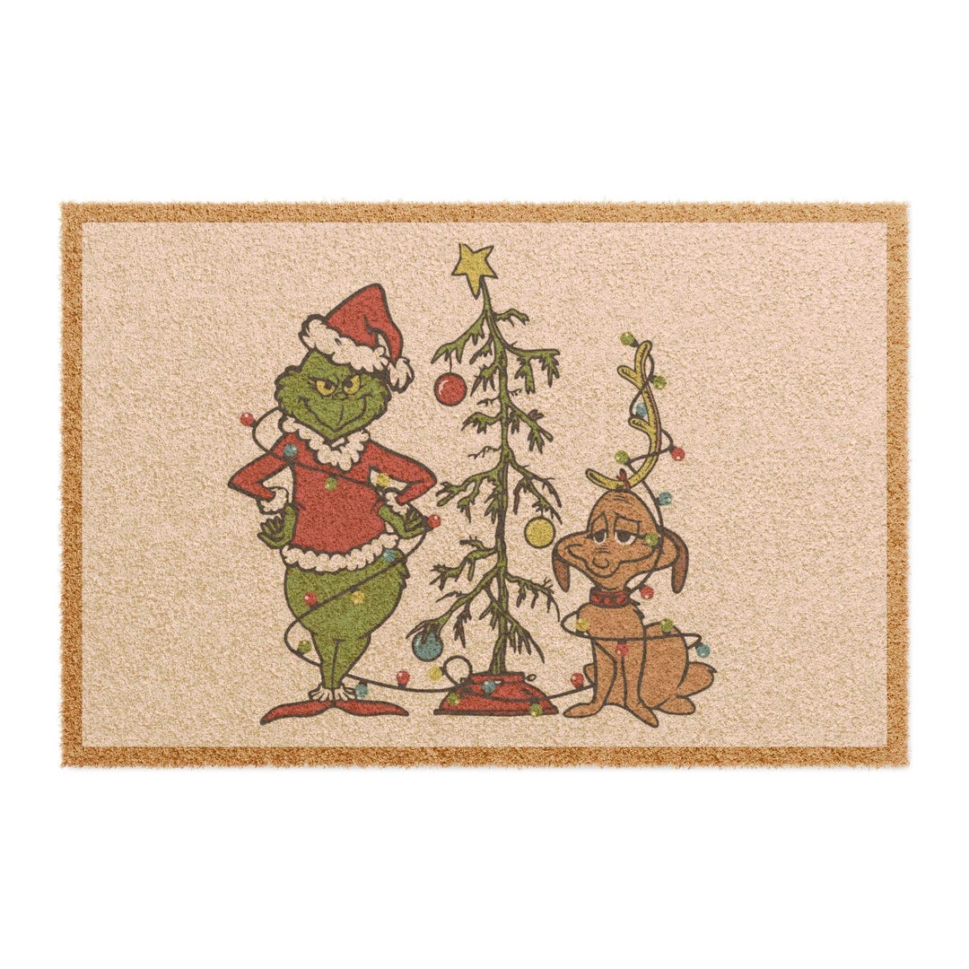 Personalized Grinch Christmas Doormat, Custom Coir Holiday Decor - Etsy