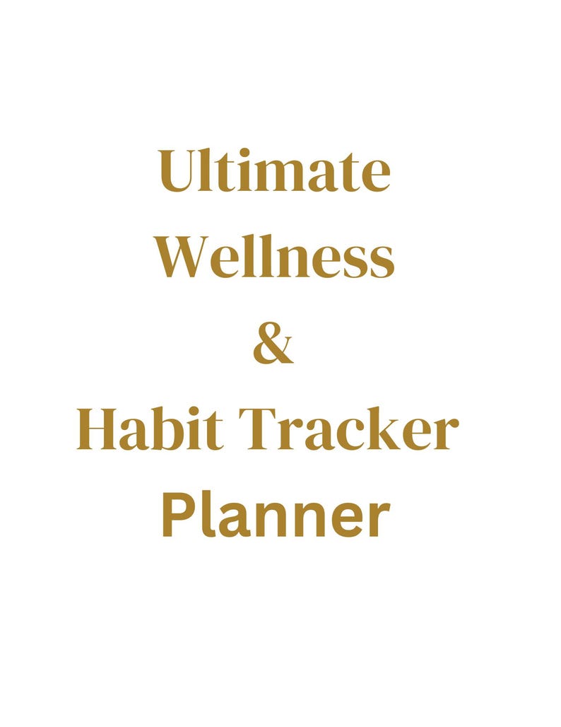 Wellness and Habit Tracker Planner - Etsy