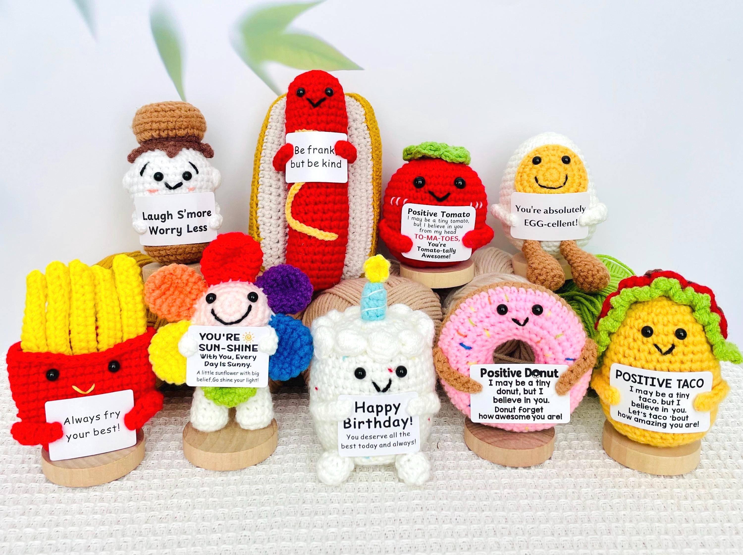 Crochet Motivational Desk Buddy: Positive Fast Food & Animals - Etsy