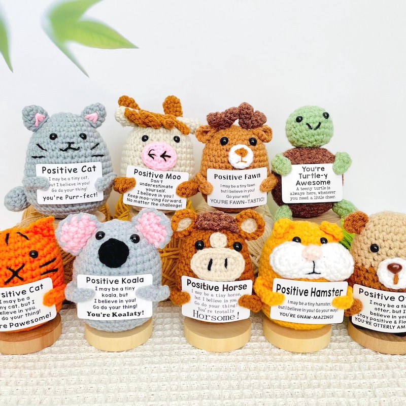 Crocheted Animals With Positive Messages - Etsy