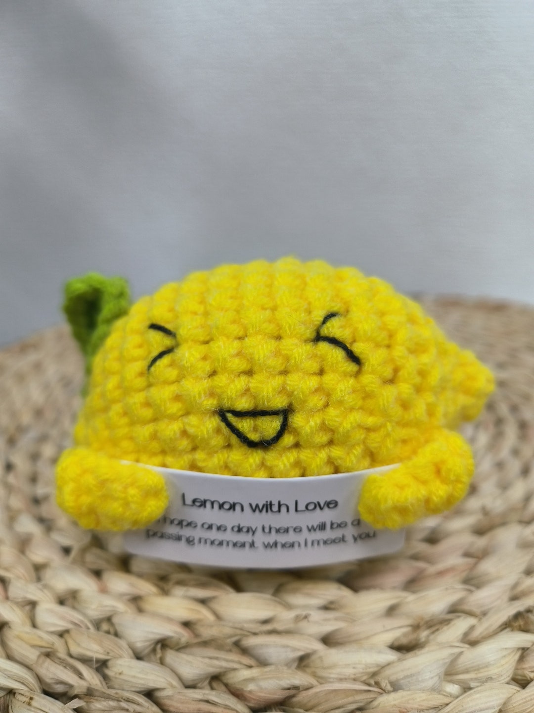 Lemon With Love, Crochet Handmade Smile Sour Positive Lemon, Yellow ...