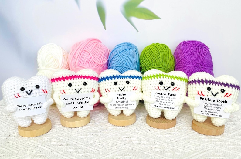 Fun Cute Crochet Tooth for Dentist Appreciation, Amuseable Positive ...