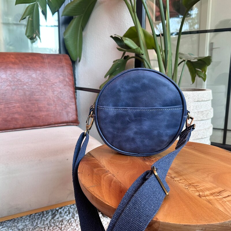 Round Leather Purse - Etsy