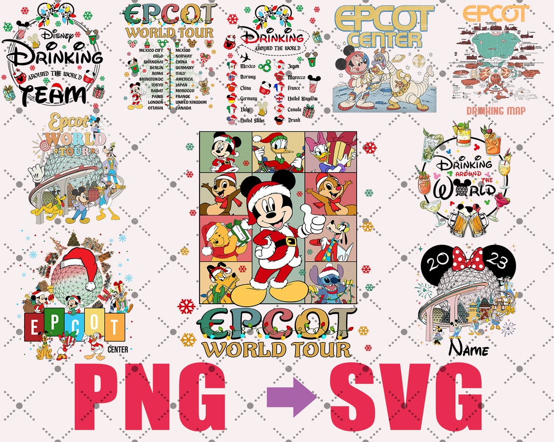 Epcot Drinking Around the World PNG Bundle Png Svg Drinking - Etsy ...
