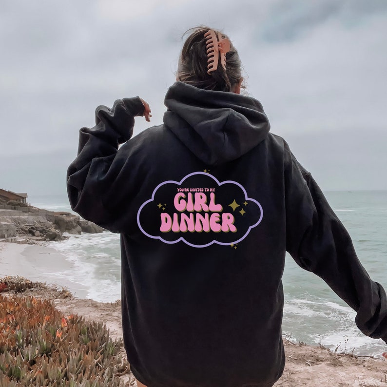 Girl Dinner Oversized Hoodie, Tik Tok Trending, Funny Sweater, Girlie ...