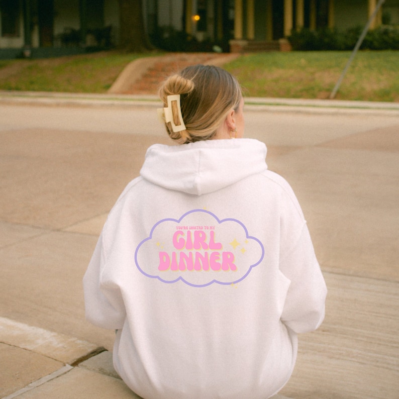 Girl Dinner Oversized Hoodie, Tik Tok Trending, Funny Sweater, Girlie ...