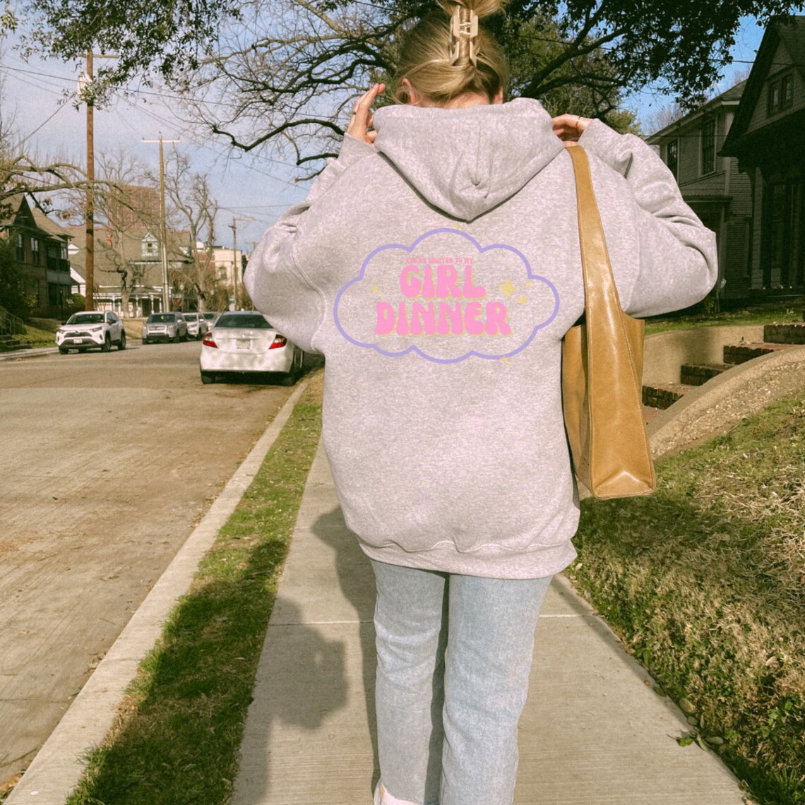 Girl Dinner Oversized Hoodie, Tik Tok Trending, Funny Sweater, Girlie ...