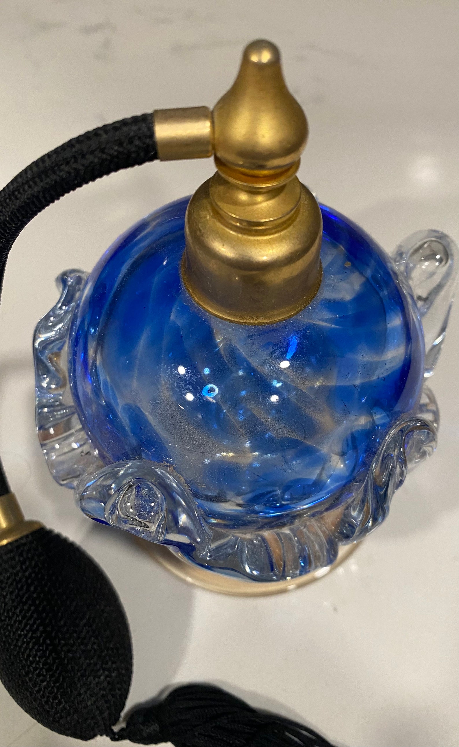 Vintage Ocean Blue Wave Perfume Bottle - Etsy