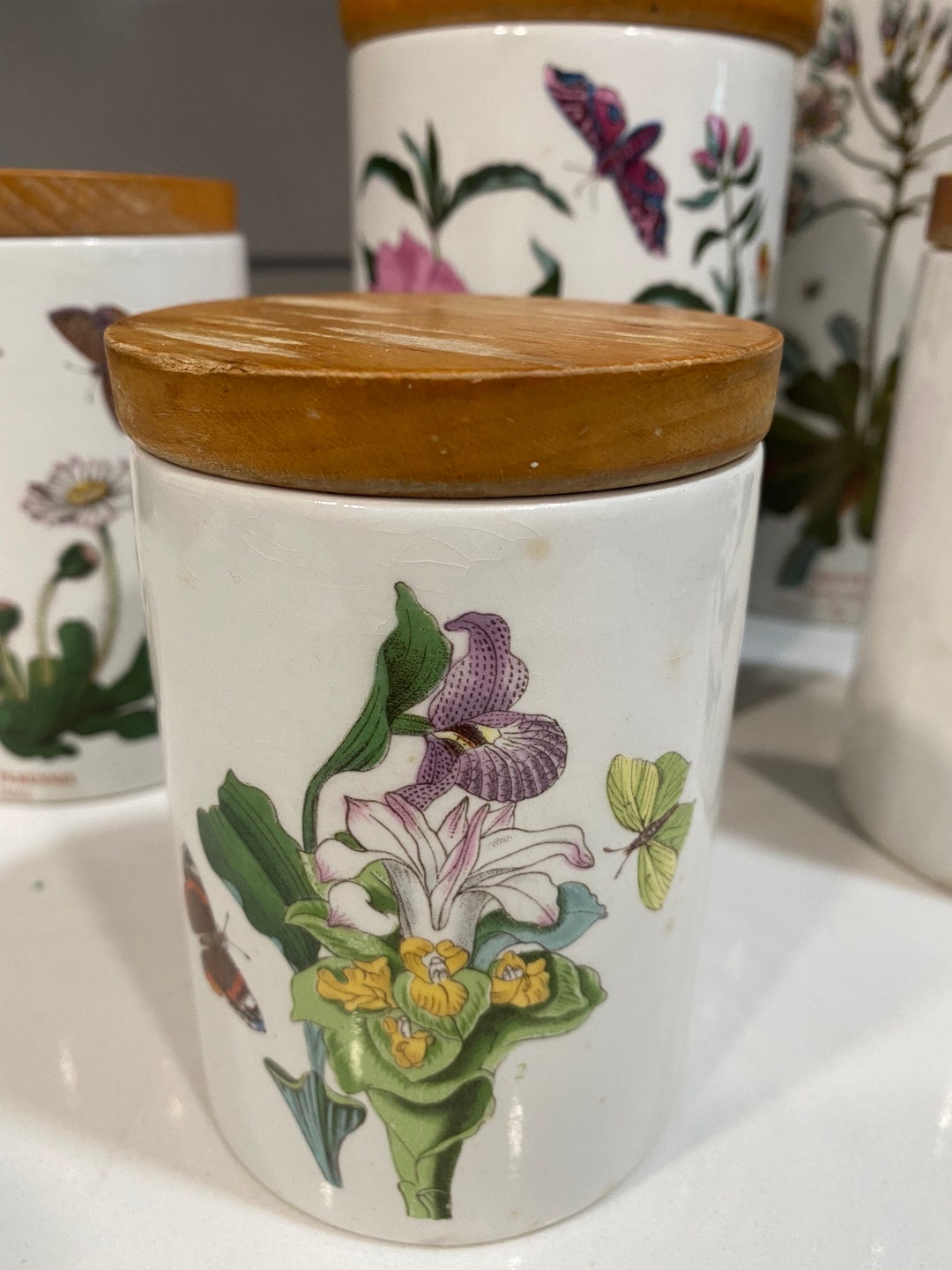PORTMEIRION CANISTER SET. the Botanic Garden, Made in Englandset of 5 ...