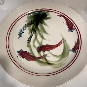 Handcrafted Studio Pottery Koi Fish Large Plate. Signed by Artist. - Etsy