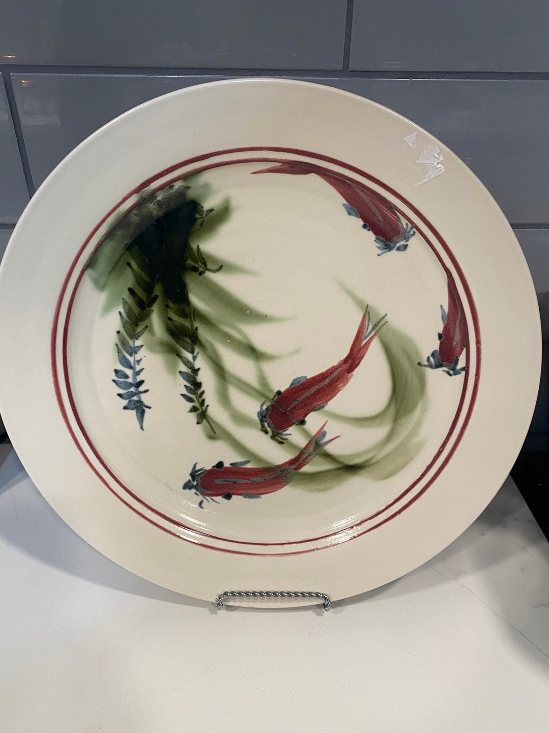 Cat Fish Plate-artist Signed - Etsy