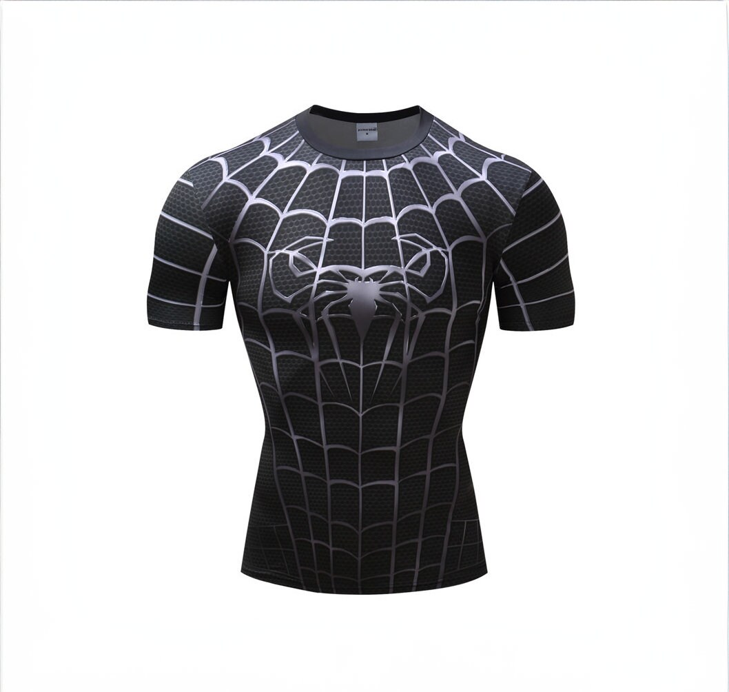 Black Spiderman Rash Guard MMA/BJJ Compression Shirt - Etsy