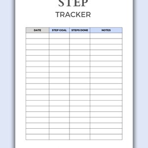 Daily Step Tracker, Step Log, Walking Journal, Printable Exercise Log ...