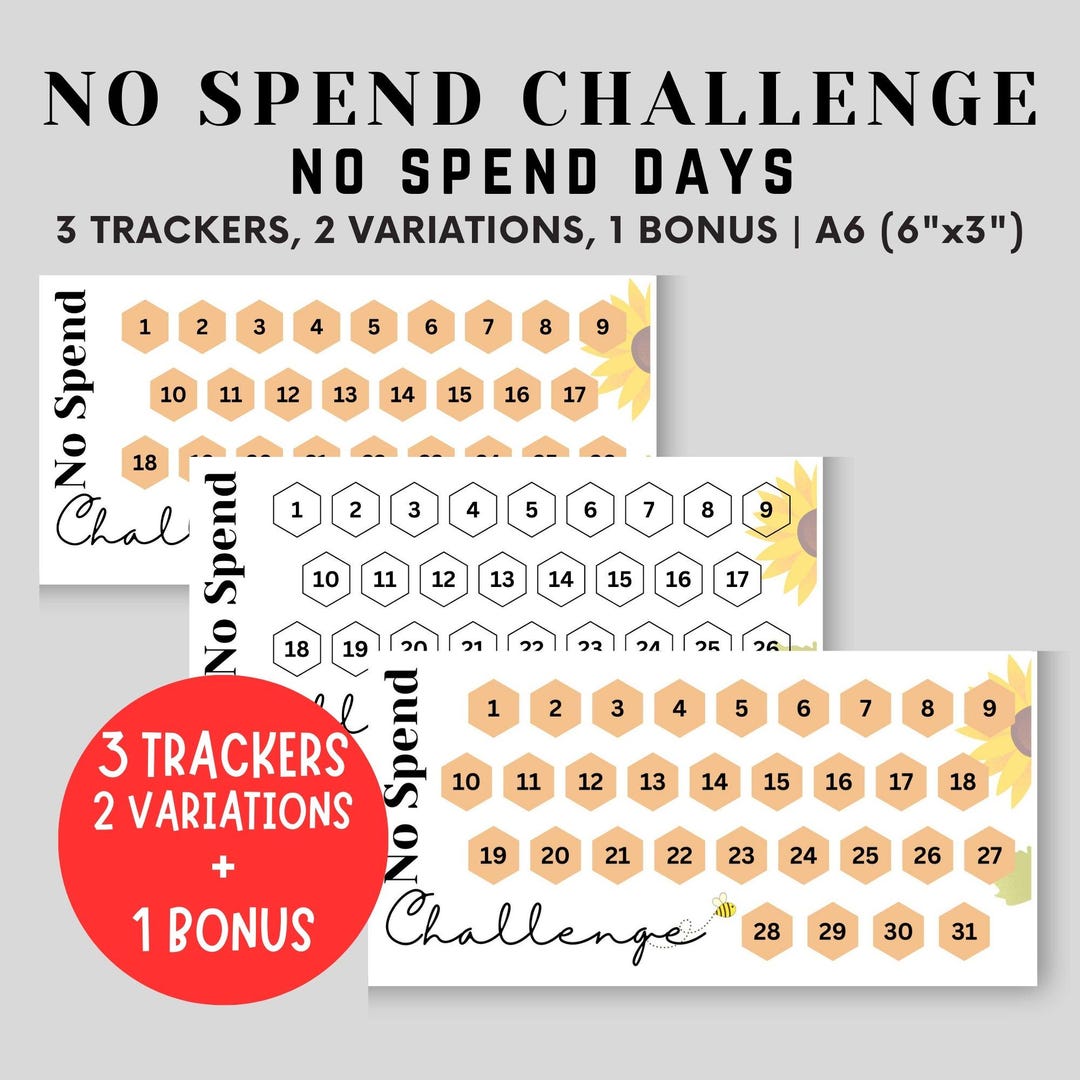 Daily No Spend Challenge Tracker: Printable Savings Calendar (PDF) - Etsy