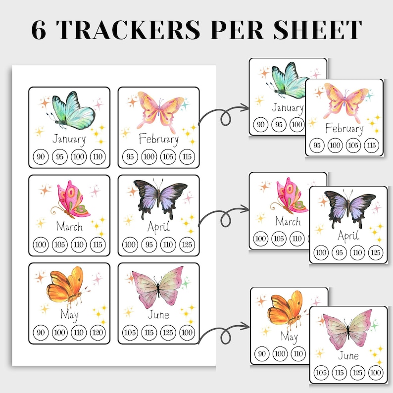 5K Savings Challenge: Butterfly Mini Monthly Tracker (PDF) - Etsy