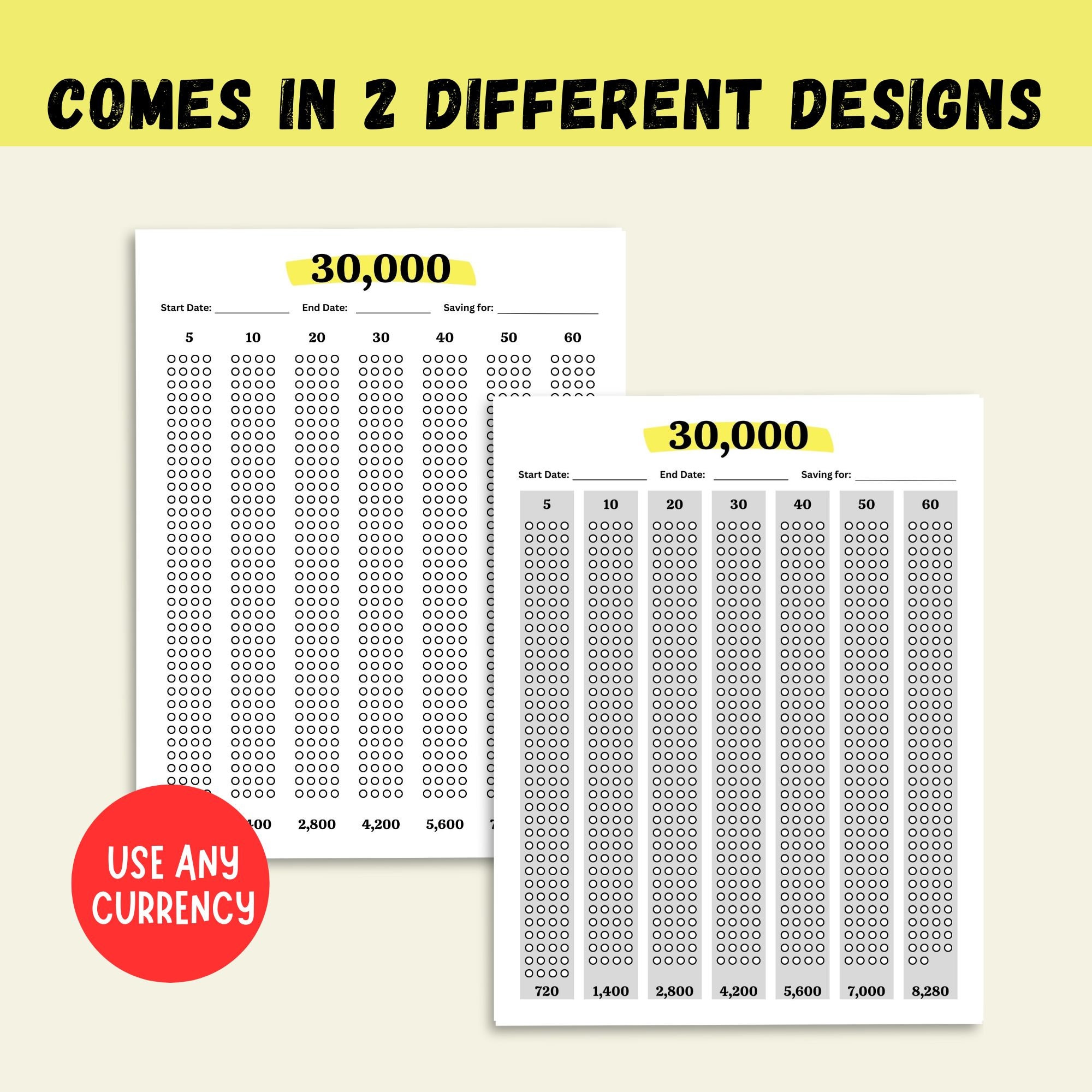 30K Saving Challenge, Money Challenge Printable, Save 30k Challenge ...