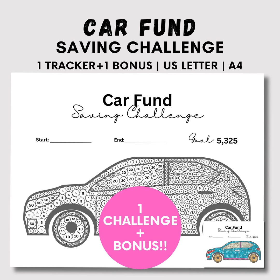 Car Fund Savings Tracker: Vehicle Savings Challenge (PDF) - Etsy