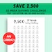 52 Week Saving Challenge Printable, 2500 Money Challenge, 1 Year ...